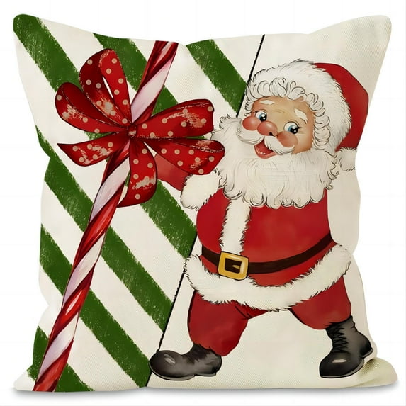 Christmas Christmas Printed Linen Pillow Cover Festive Holiday for Sofa ...