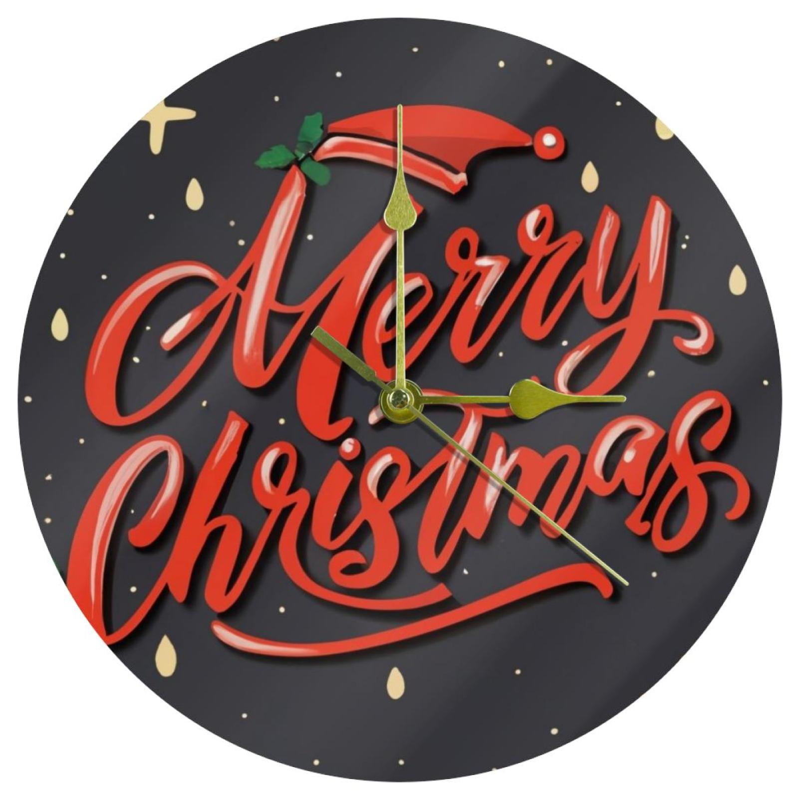 Christmas Circular Acrylic Wall Clock - Elegant Timepiece for Home ...
