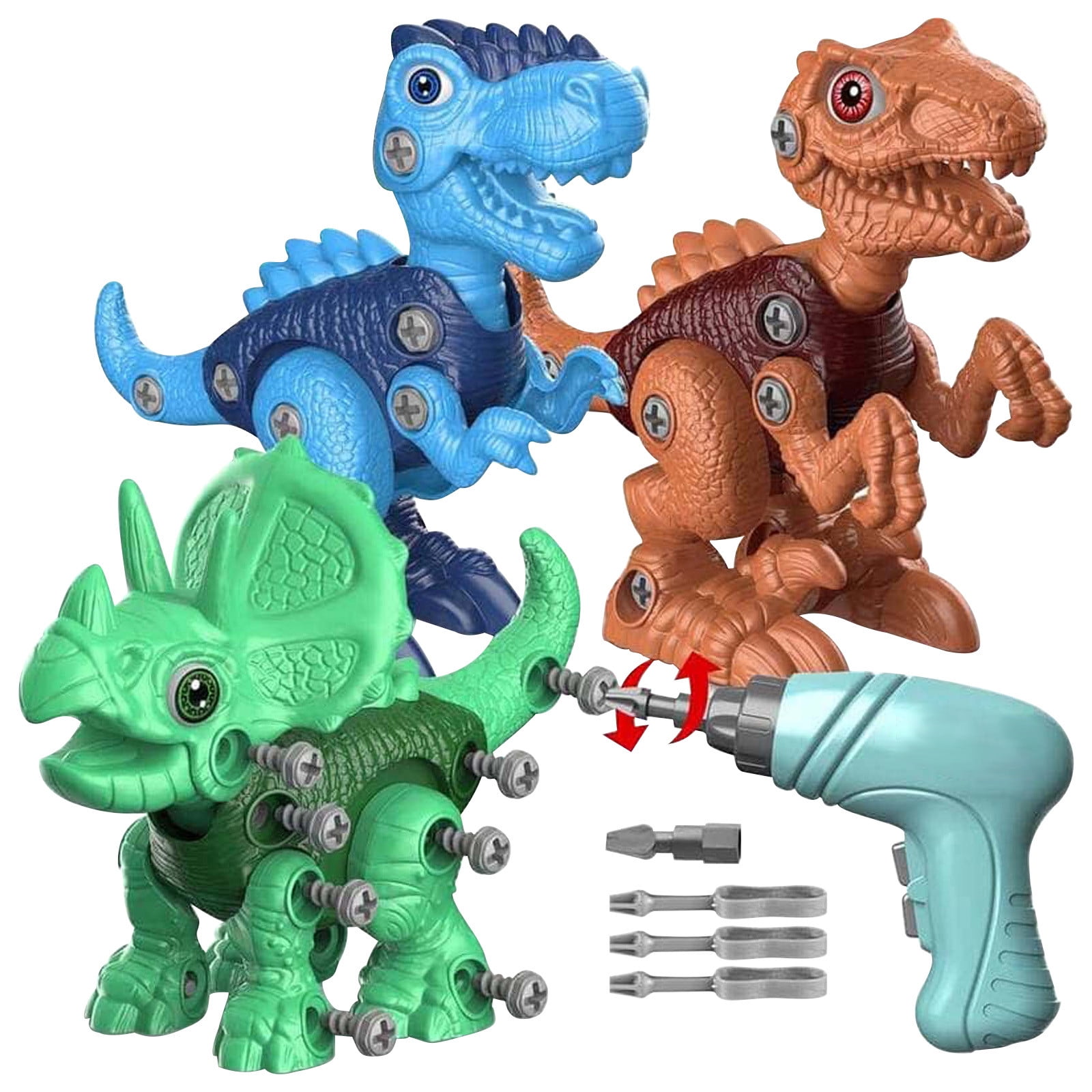 Summer Savings 3-in-1 Electric Drill Dinosaur Building Set for Kids ...