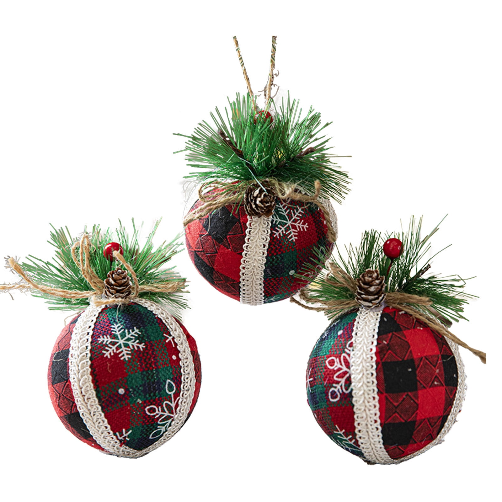 Christmas Clearance! 3Pcs Christmas Balls Ornaments Red and White Ball ...