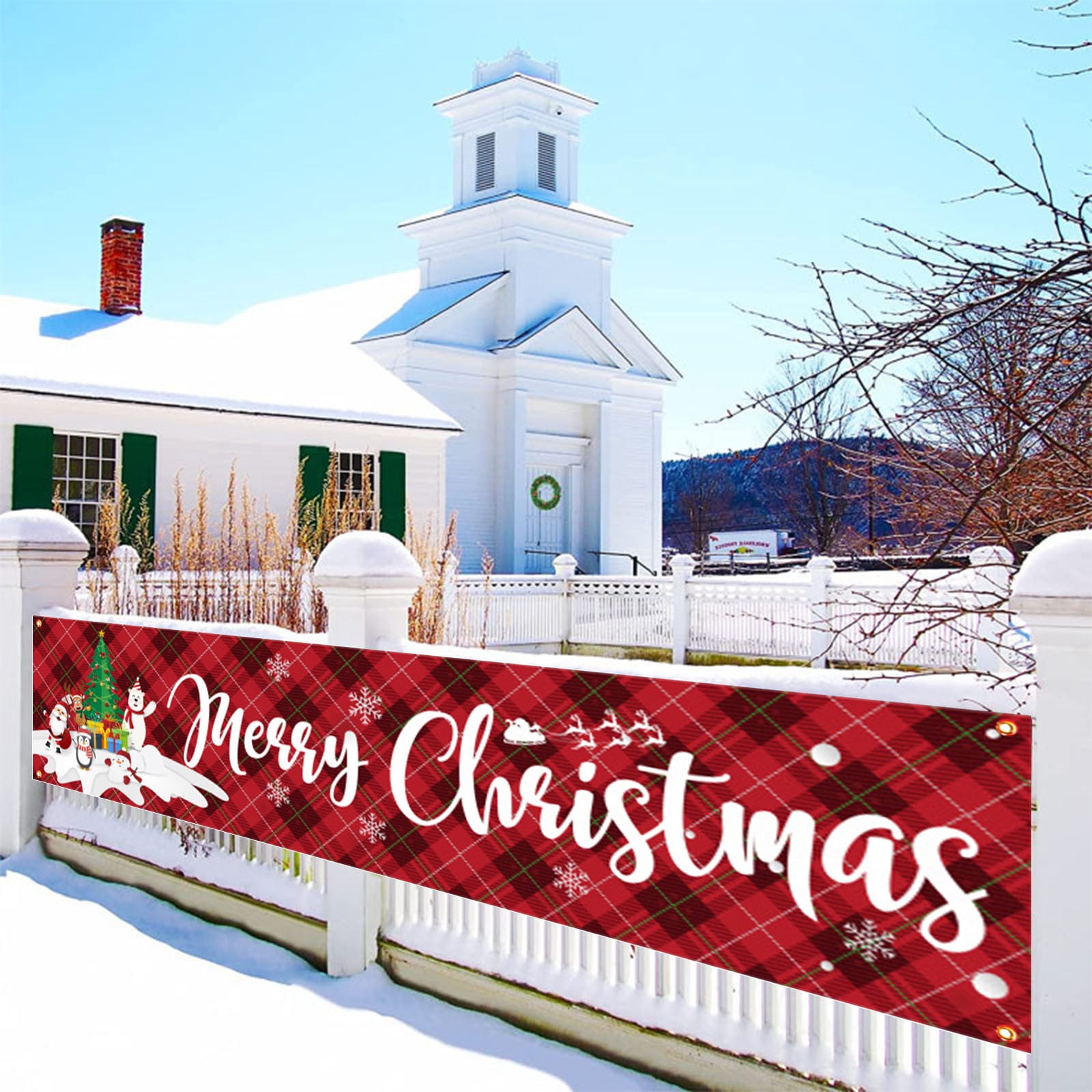 Christmas Clearance! Christmas Banner Outdoor - 98.42x19.68 Inches ...