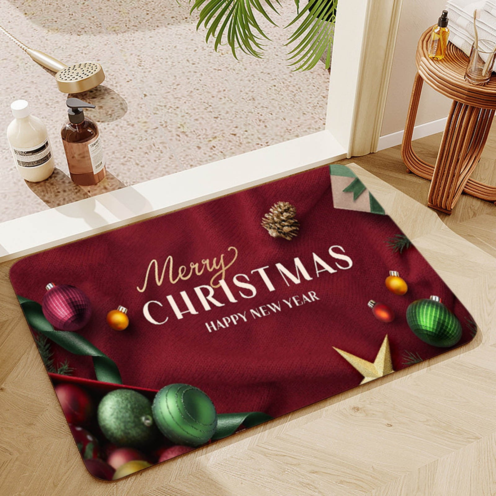Christmas Clearance Christmas Memory Foam Bath Mats Bathroom Non Slip ...