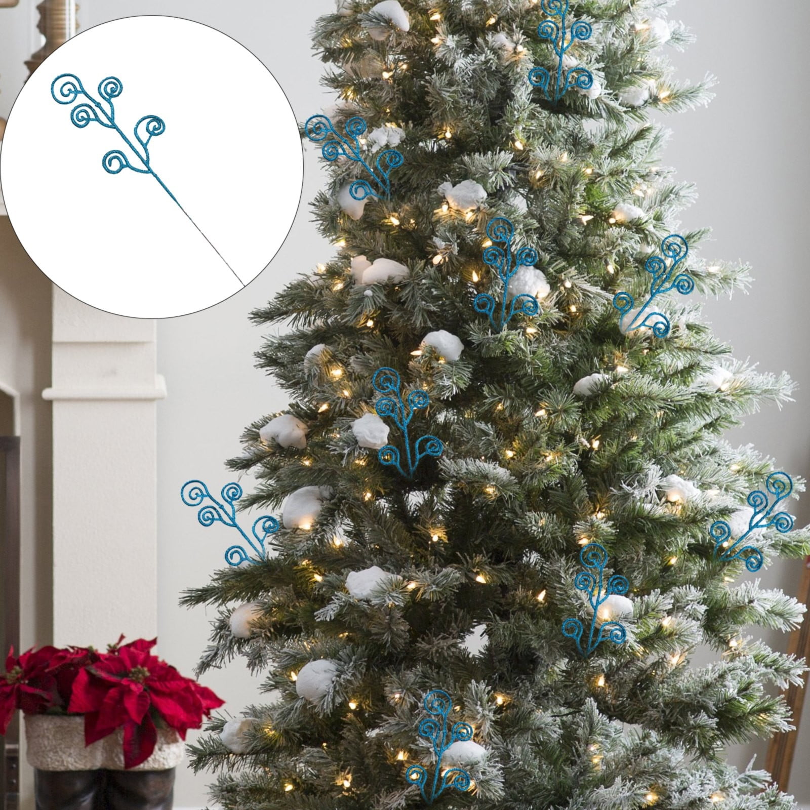 Christmas Clearance Deals!FANGZLI Christmas Tree Picks,Glitter ...