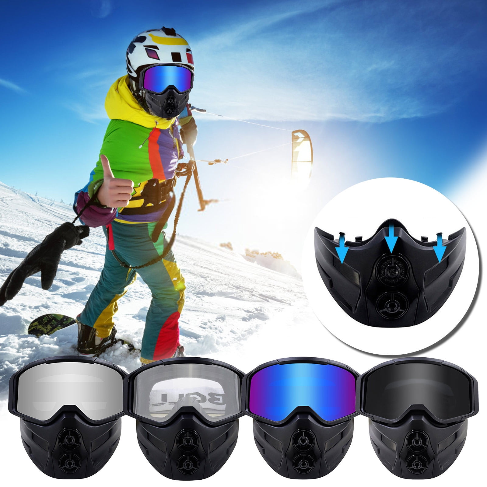 New Arrivals Full Frame Windshield Motorcycle Desert Face Mask | Anti ...