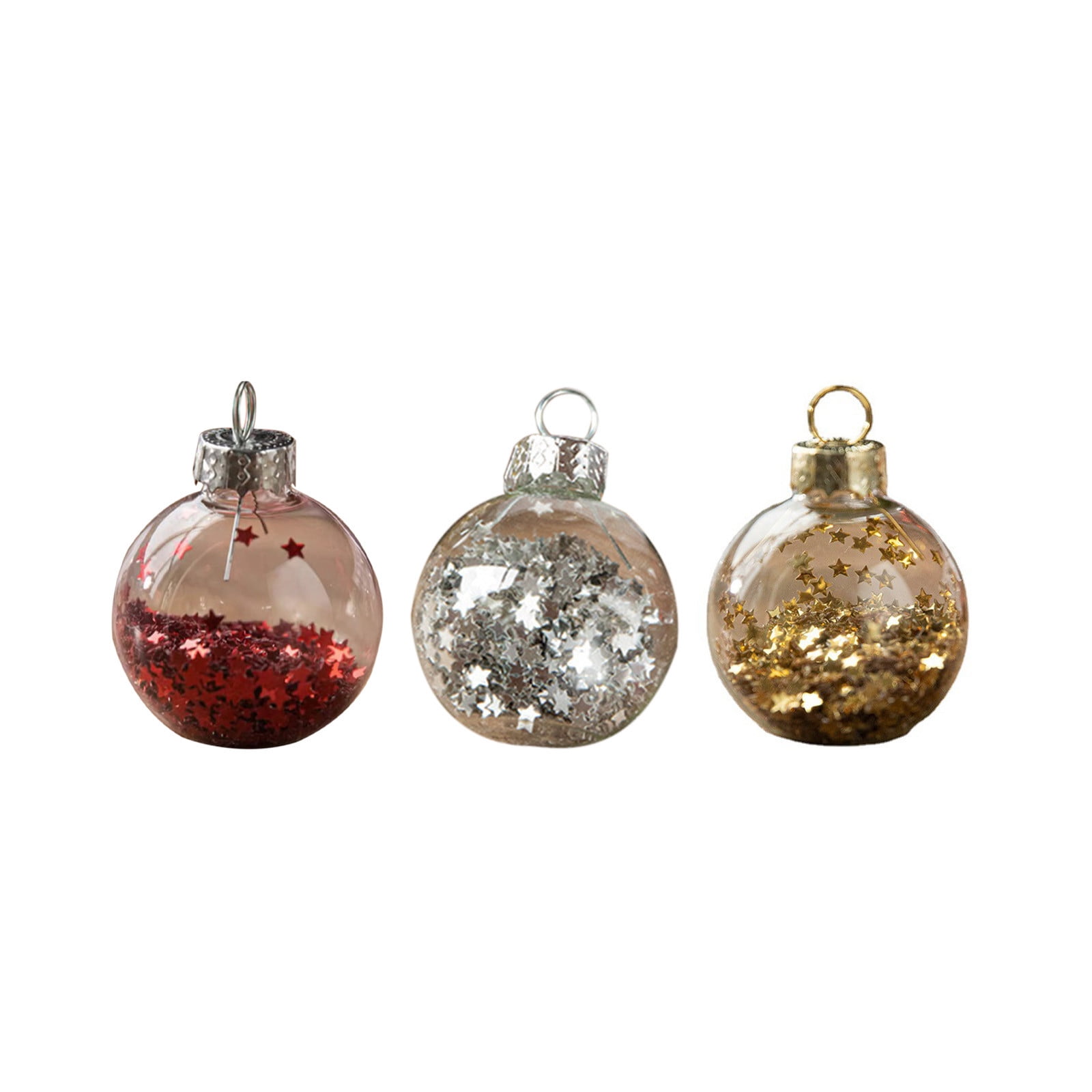 Christmas JoyMoreHome 6Pcs Clear Glass Christmas Balls Ornaments for ...