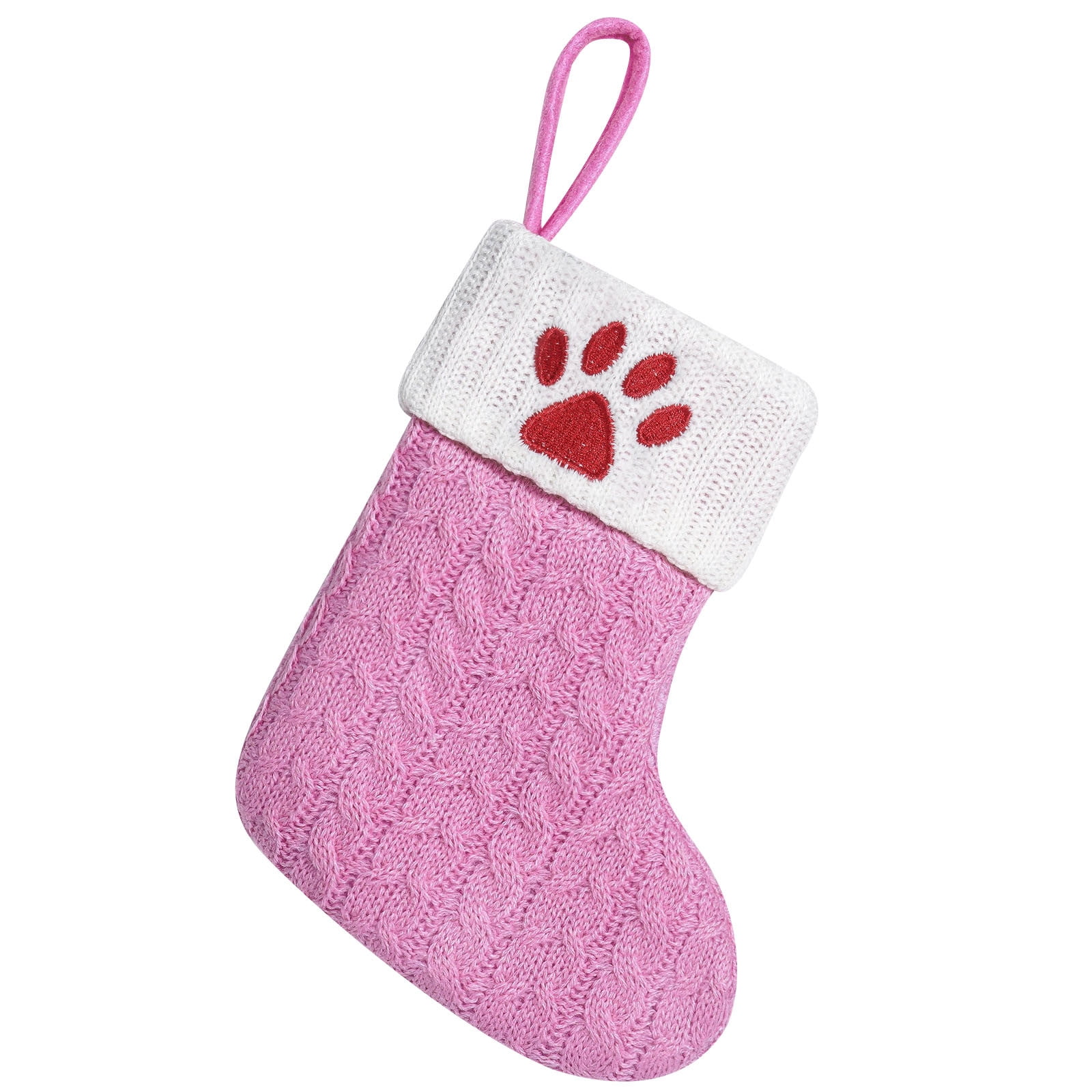 Christmas JoyMoreHome Knit Animal Print Christmas Stockings 7" Dog Paw ...