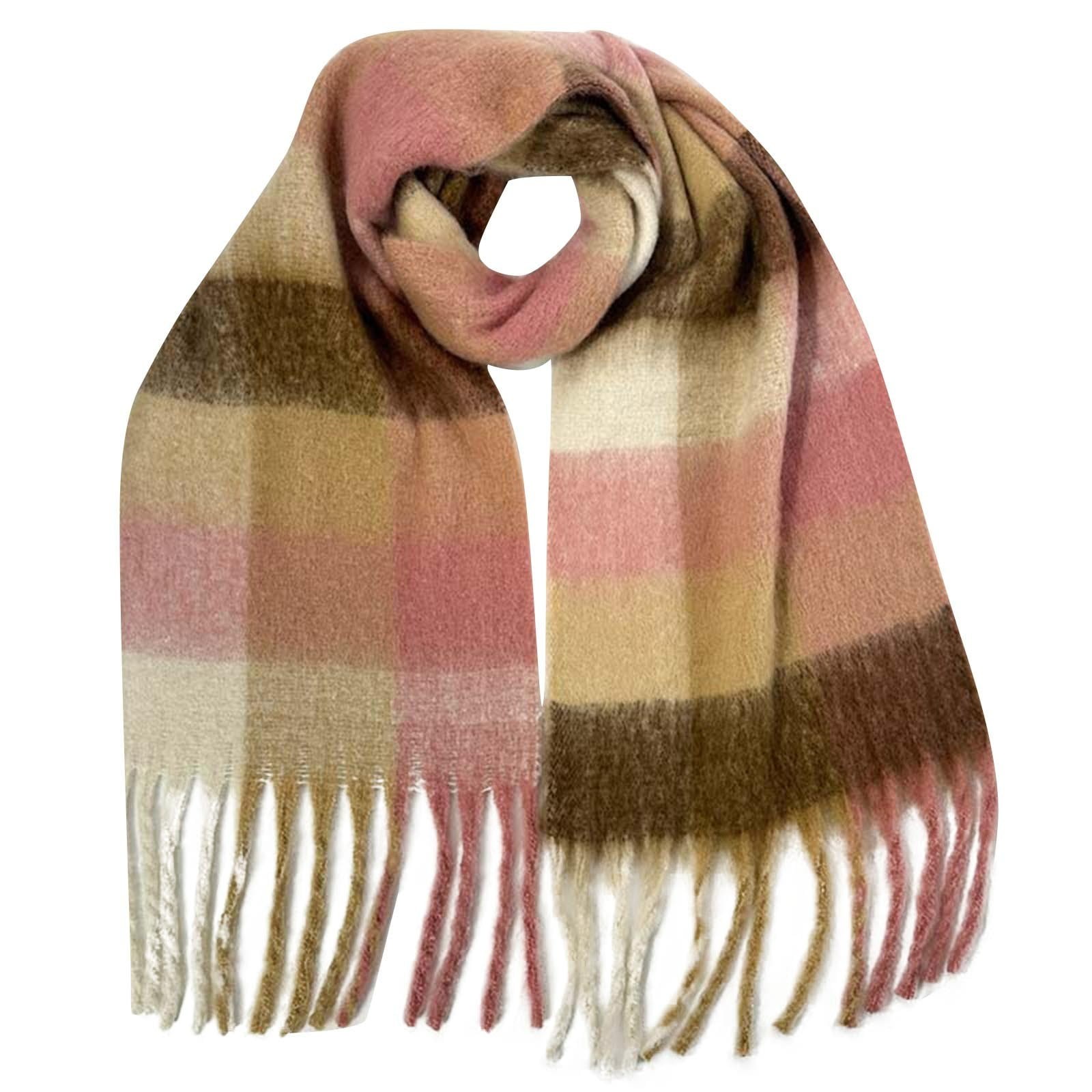 purcolt Women's Plaid Blanket Scarf Chunky Oversized Fall Winter Scarf ...