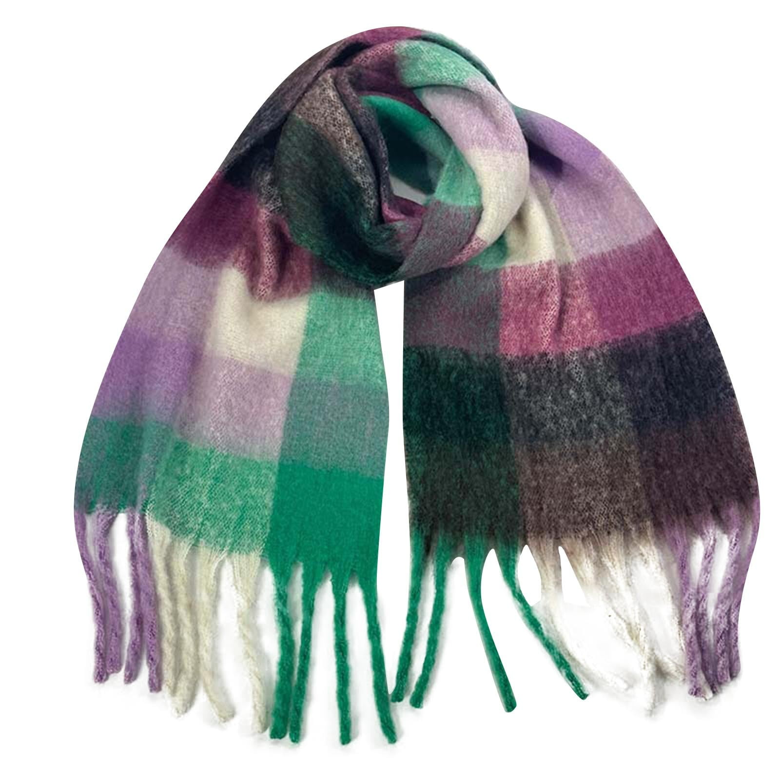 Joau Women's Plaid Blanket Scarf Chunky Oversized Fall Winter Scarf ...