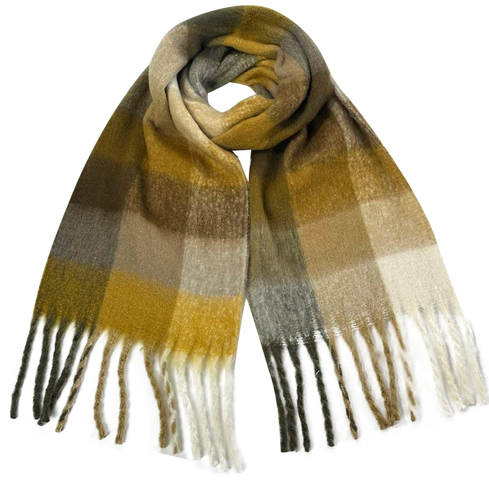 Joau Women's Plaid Blanket Scarf Chunky Oversized Fall Winter Scarf ...