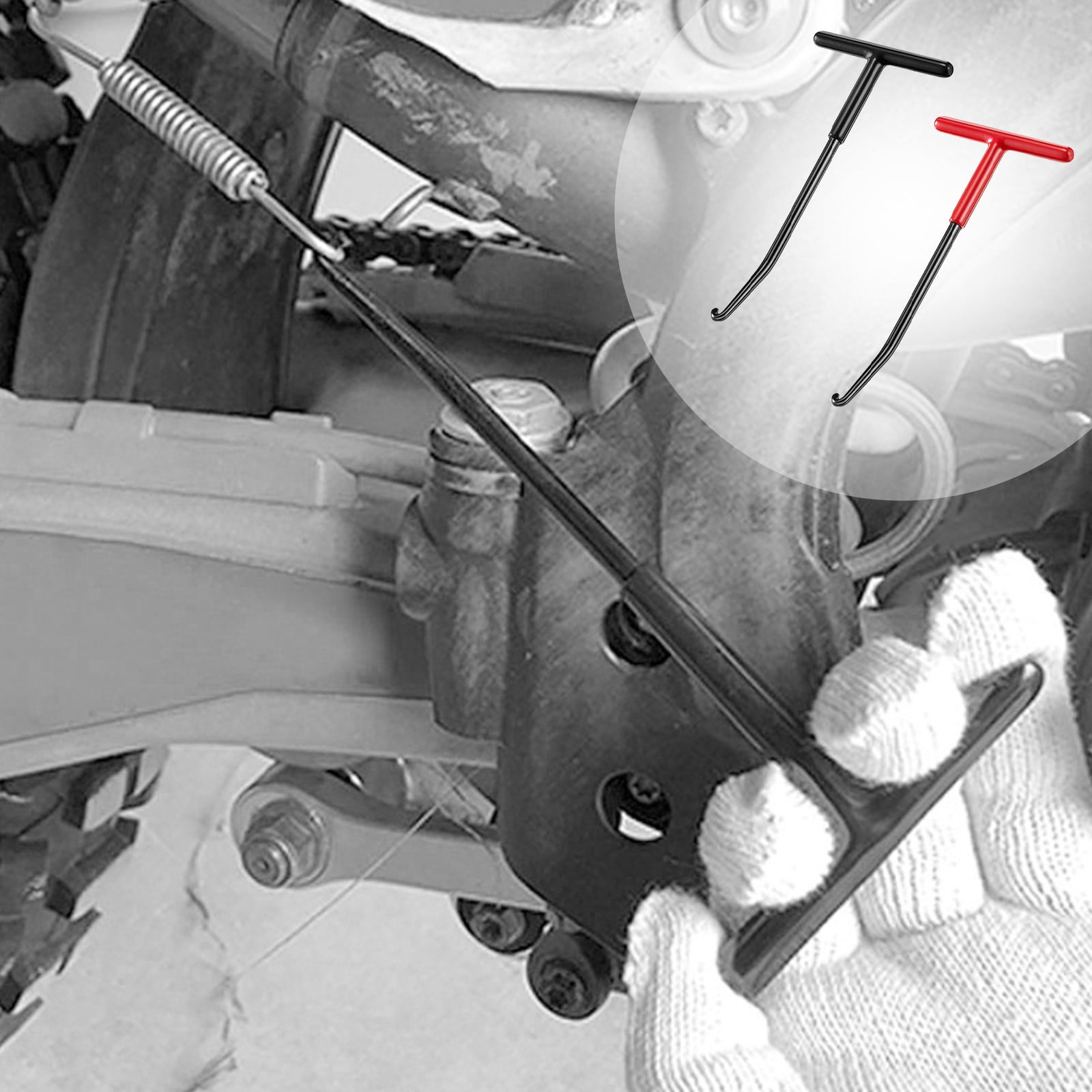 T-Shaped Motorcycle Exhaust Spring Hook Tool - Durable Metal Design for ...