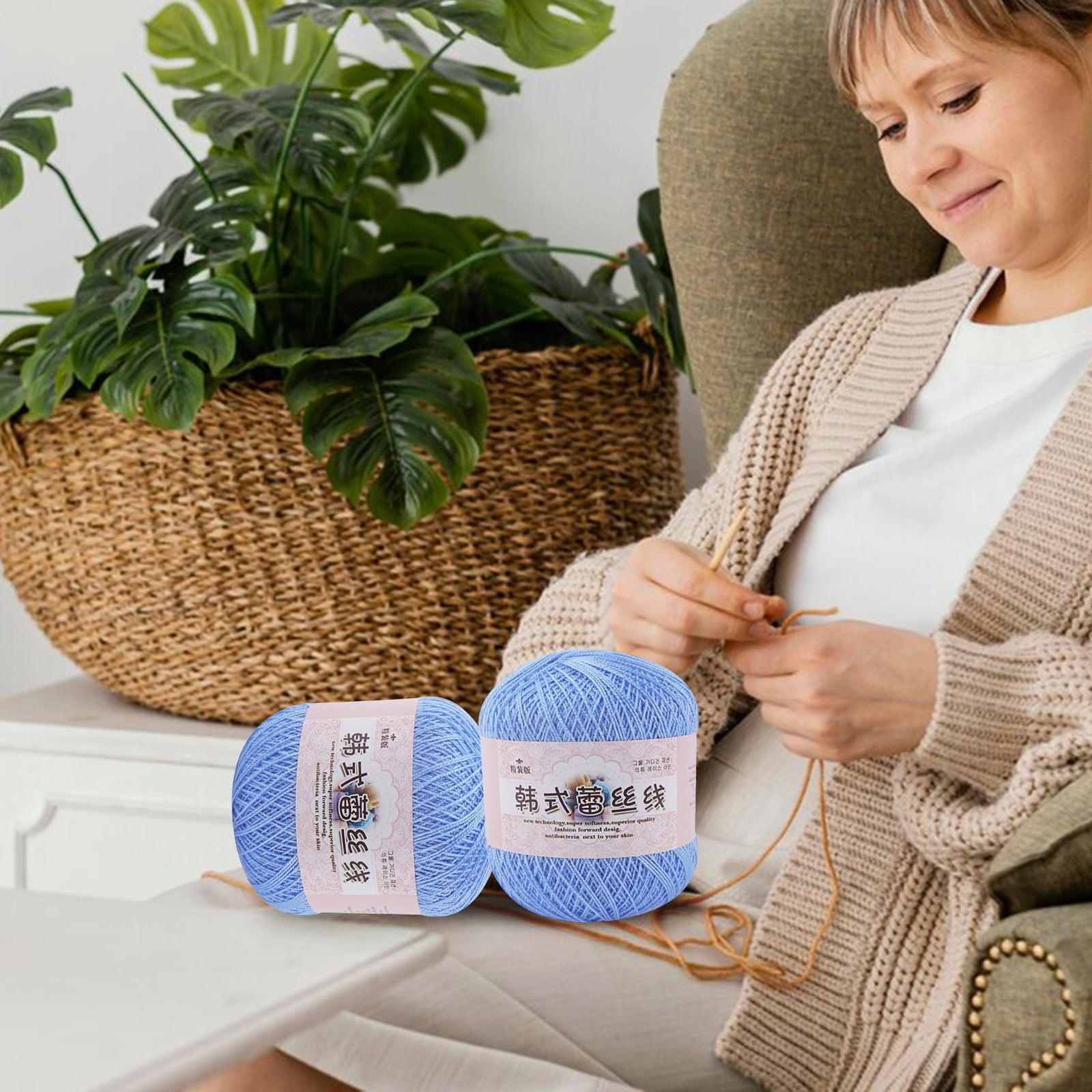 Christmas Clearance Tpzfurit Hand-Woven Lace Silk Crochet Yarn - Soft ...