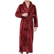 FashGudim Mens Robes Big and Tall Full Length Shawl Collar Long Plush Robe (Navy,L/XL) - Walmart.com