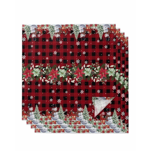 Christmas Cloth Napkins Set of 4 Reusable Dinner Napkins, Xmas ...