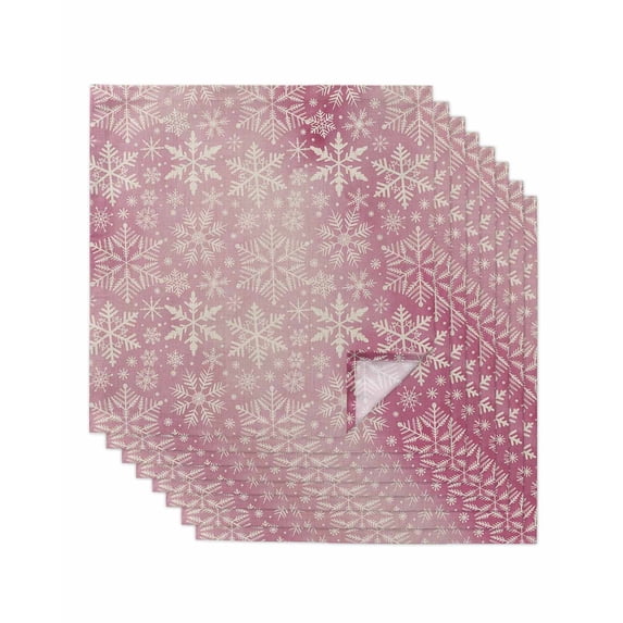 Christmas Cloth Napkins Set of 8 Reusable Dinner Napkins, Pink ...