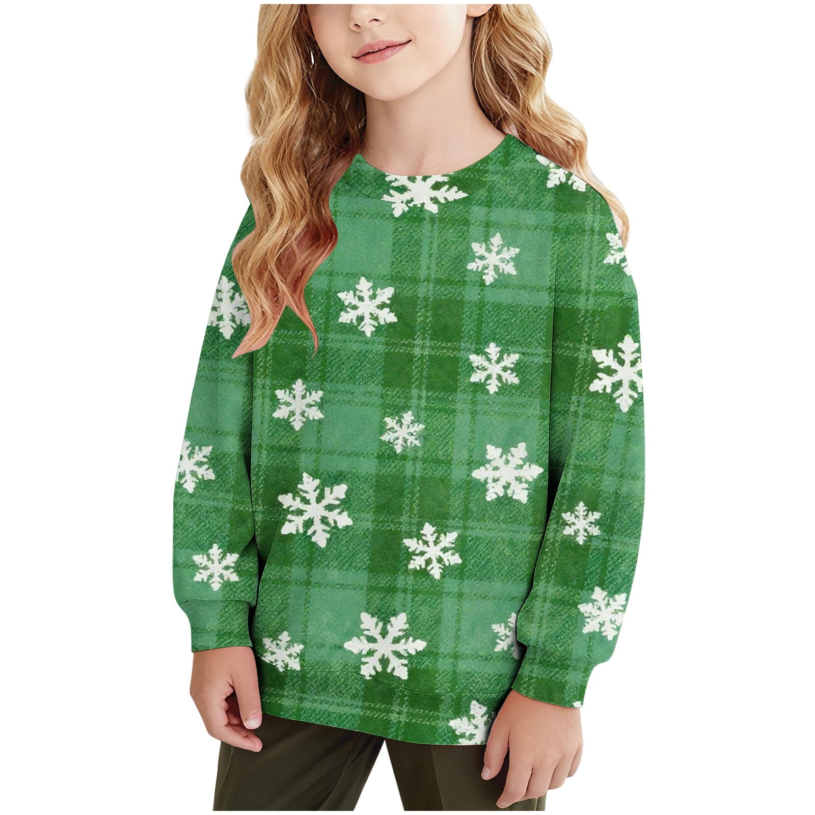 Christmas Clothes Boys Girls Crewneck Sweatshirts Snowflake Xmas ...