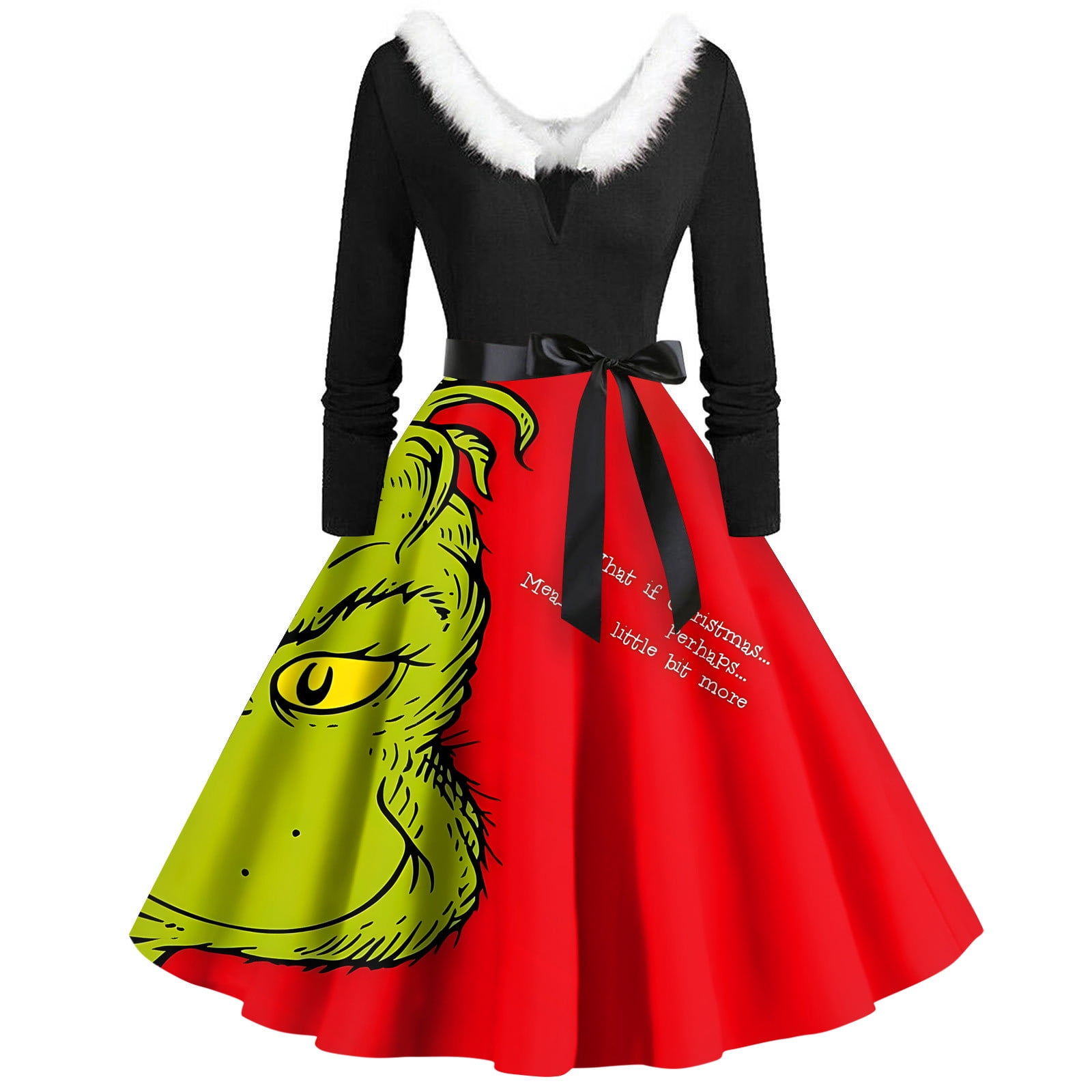 Christmas Clothing Grinch Green Dress Women, Fall 2025 Women's Casual ...