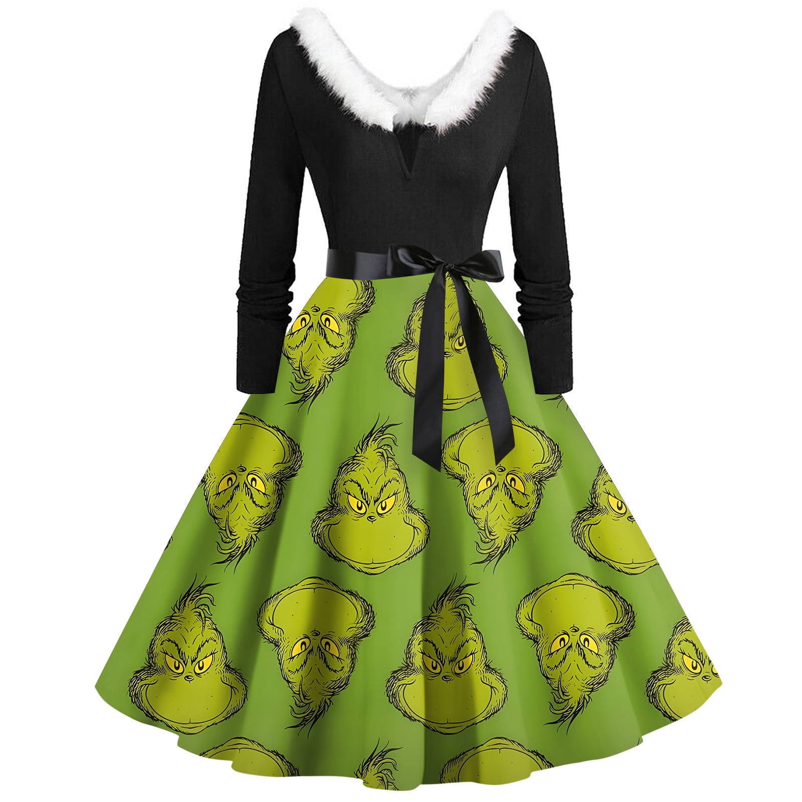Christmas Clothing Grinch Green Dress Women, Fall 2025 Women's Casual ...