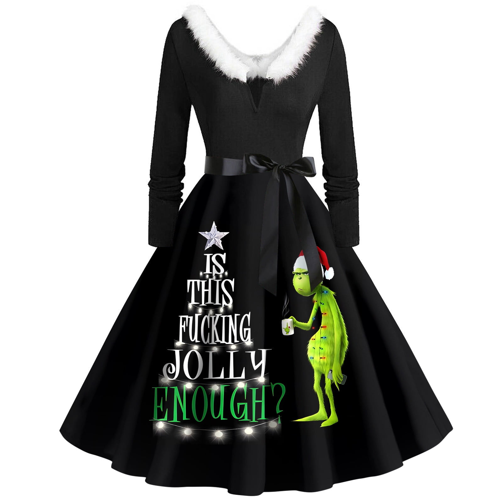 Christmas Clothing Grinch Green Dress Women, Fall 2025 Women's Casual ...