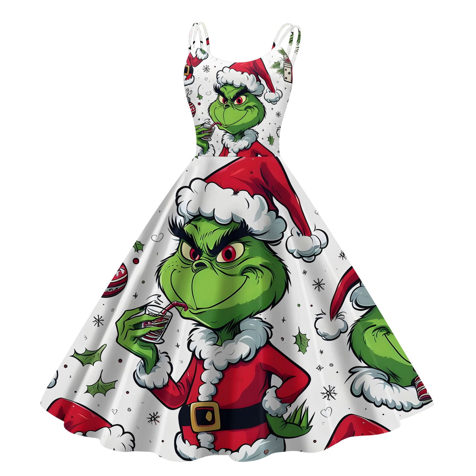 Christmas Clothing Grinch Womens Holiday Party Dress, Fall 2025 Women's ...