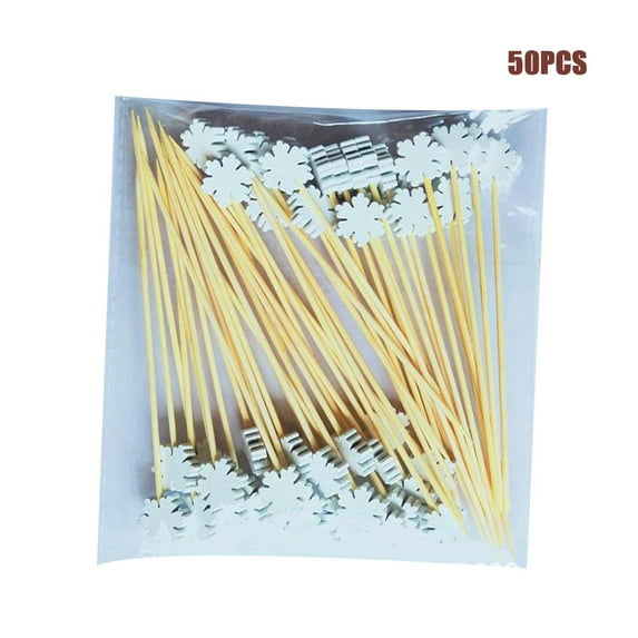 Christmas Cocktail Picks 50 Pcs Reusable Bamboo Appetizer Sticks ...