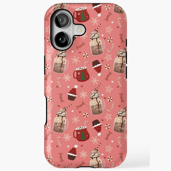 Christmas Cocoa Peppermint Cupcake Candy Pattern iPhone Case 17 to 11 ...