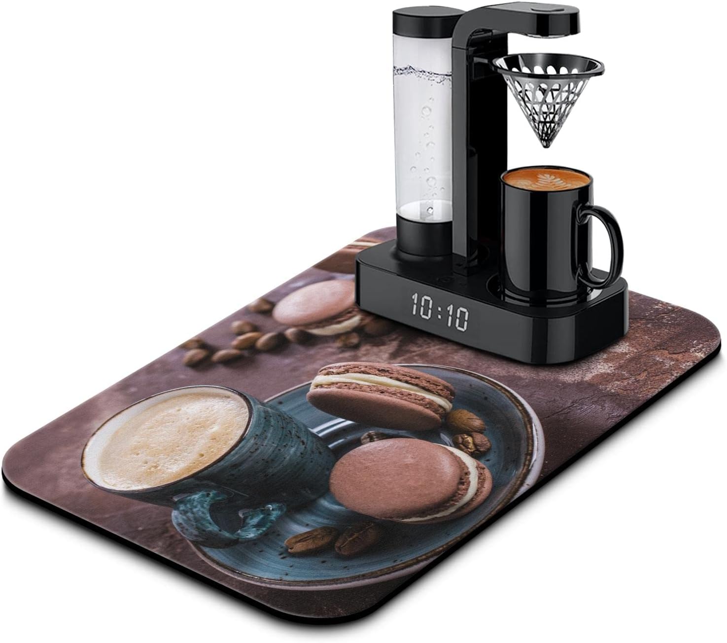 Christmas Coffee Mat Rubber Dish Drying Mat For Kitchen Counter ...