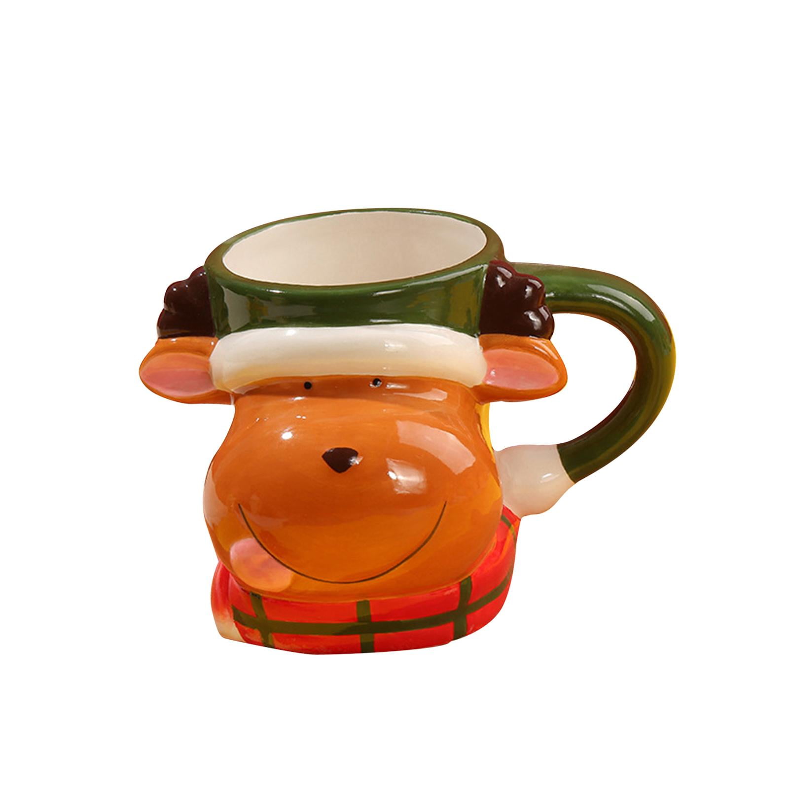 Christmas Coffee Mugs Cartoon Ceramic Mug Enamel Mugs Xmas Holiday ...