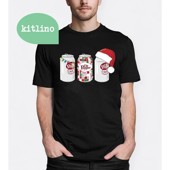 Christmas Coke Diet Dr Pepper T-shirt ,Black Color,Size XL - Walmart.com