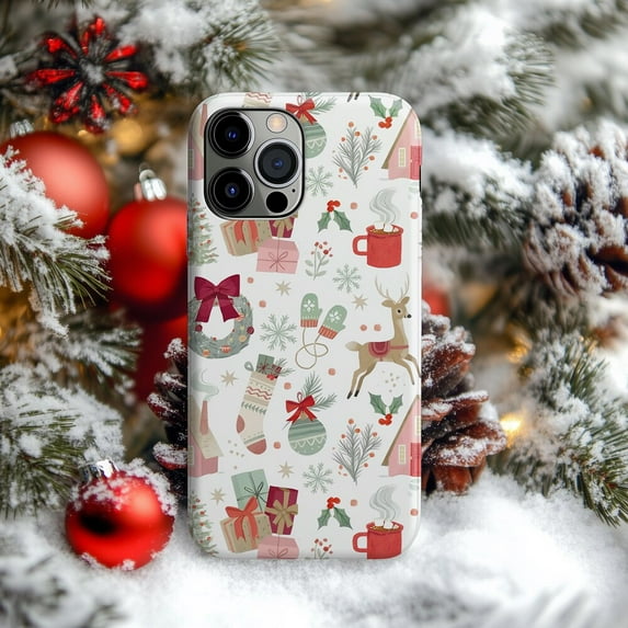 Christmas Collage Festive Reindeer Phone Case 17 16 15 14 13 12 11 Pro ...