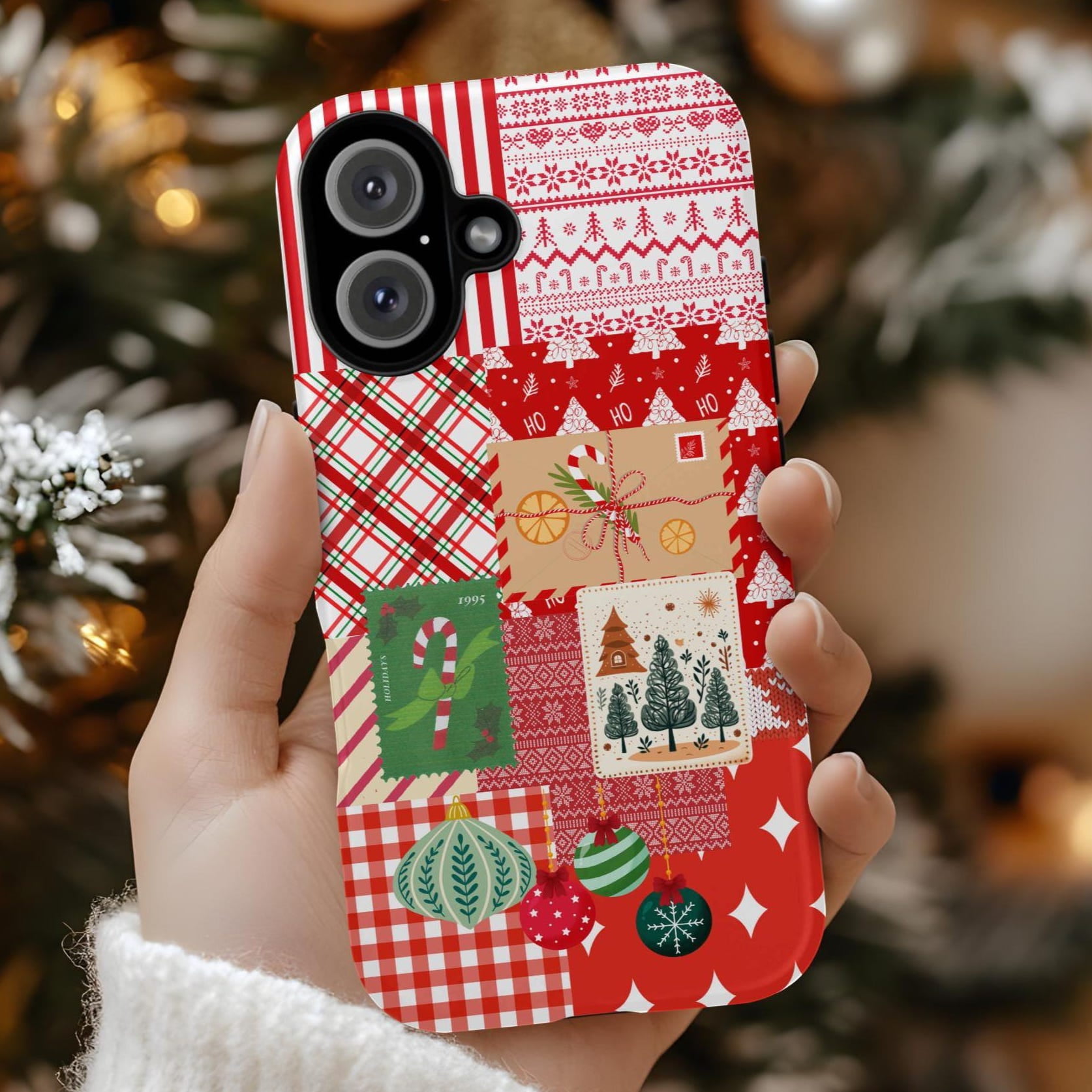 Christmas Collage Trendy Holiday Phone Case Fun Design with iPhone 17 ...