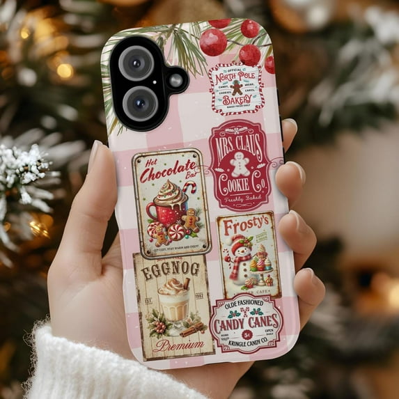 Christmas Collage Vintage Holiday Fun Pattern with iPhone 17 to 11 Pro ...