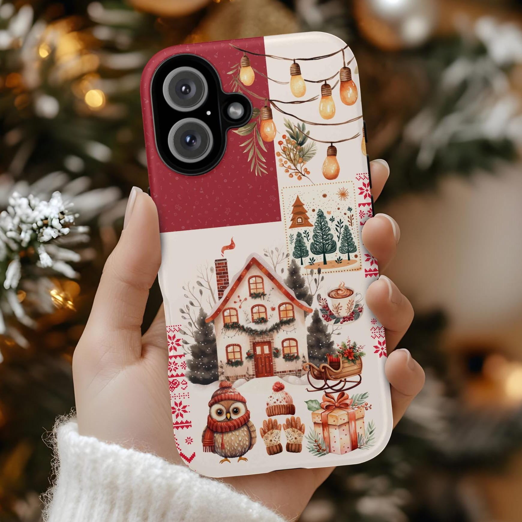 Christmas Collage Winter Holiday Phone Case Trendy with iPhone 17 11 12 ...