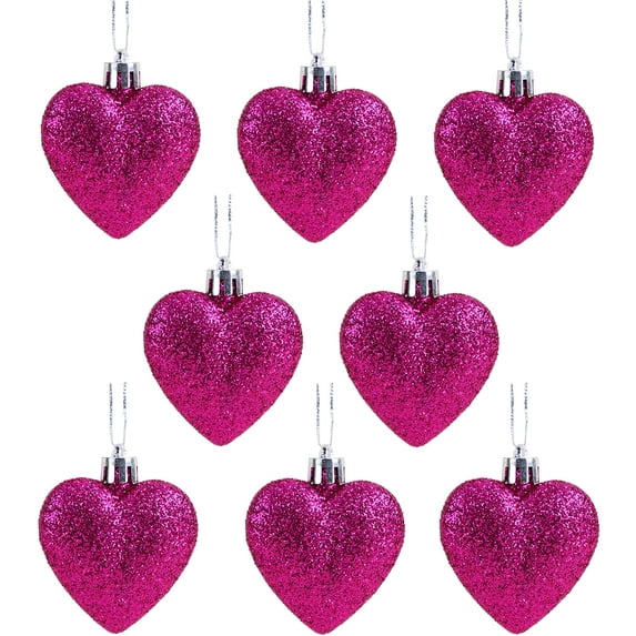 Christmas Concepts® 8 x 60mm Hot Pink Glitter Shaped Christmas Tree ...