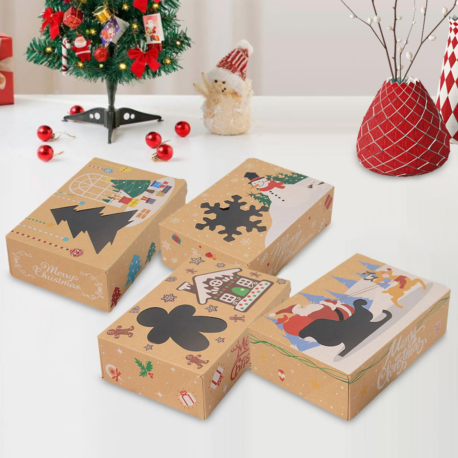 Christmas Cookie Boxes Pastry Boxes Decorating with Window Case ...