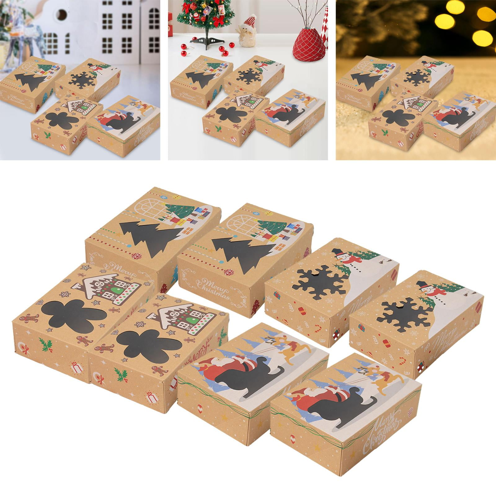 Christmas Cookie Boxes Pastry Boxes Decorating with Window Case ...