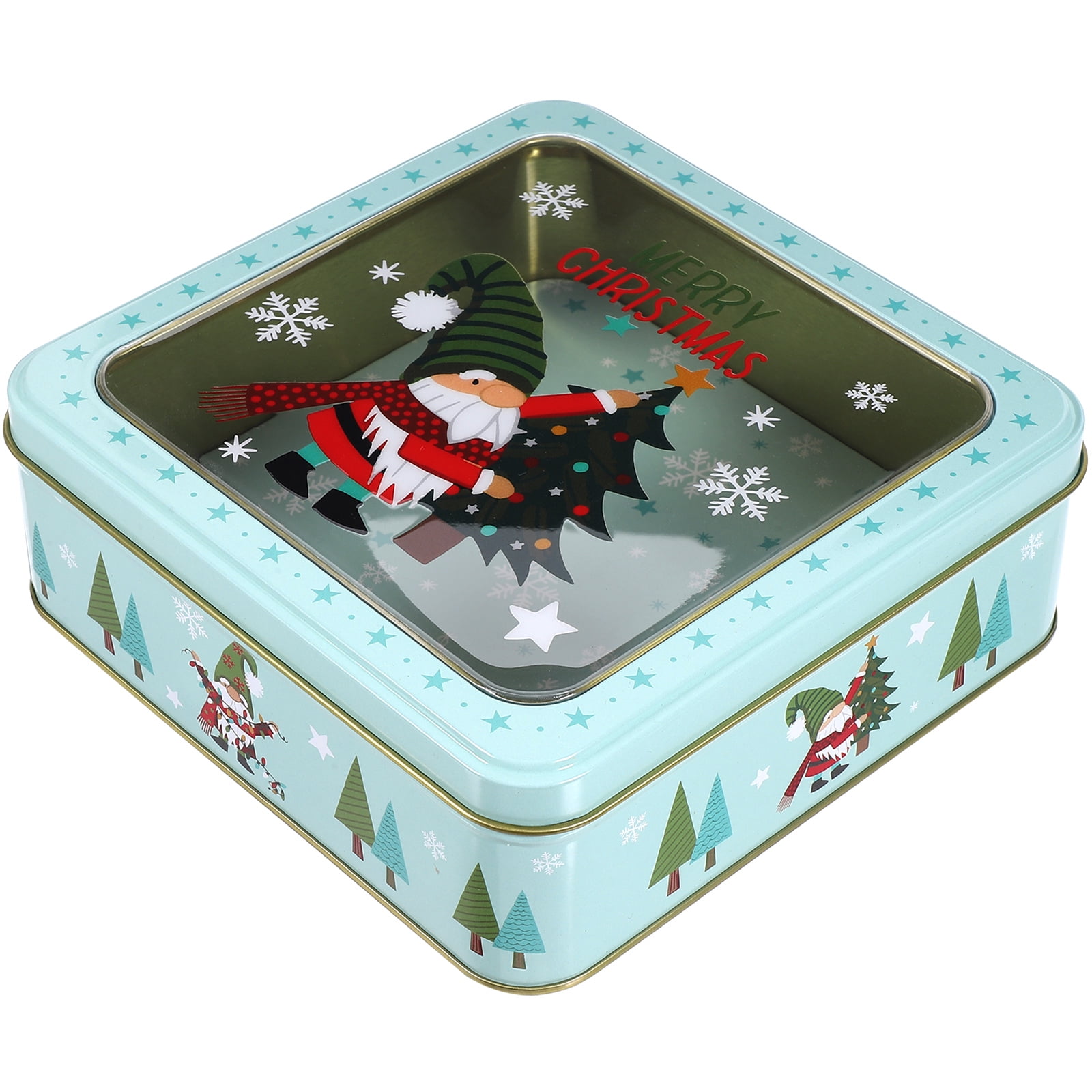 Christmas Cookie Tin Tinplate Candy Box Empty Tin Xmas Metal Gift Box ...