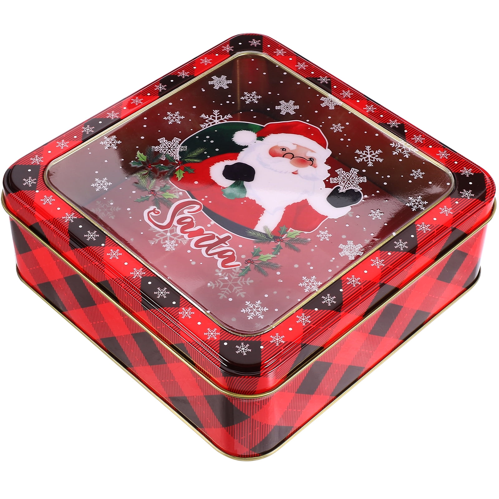 Christmas Cookie Tin Tinplate Candy Box Empty Tin Xmas Metal Gift Box ...