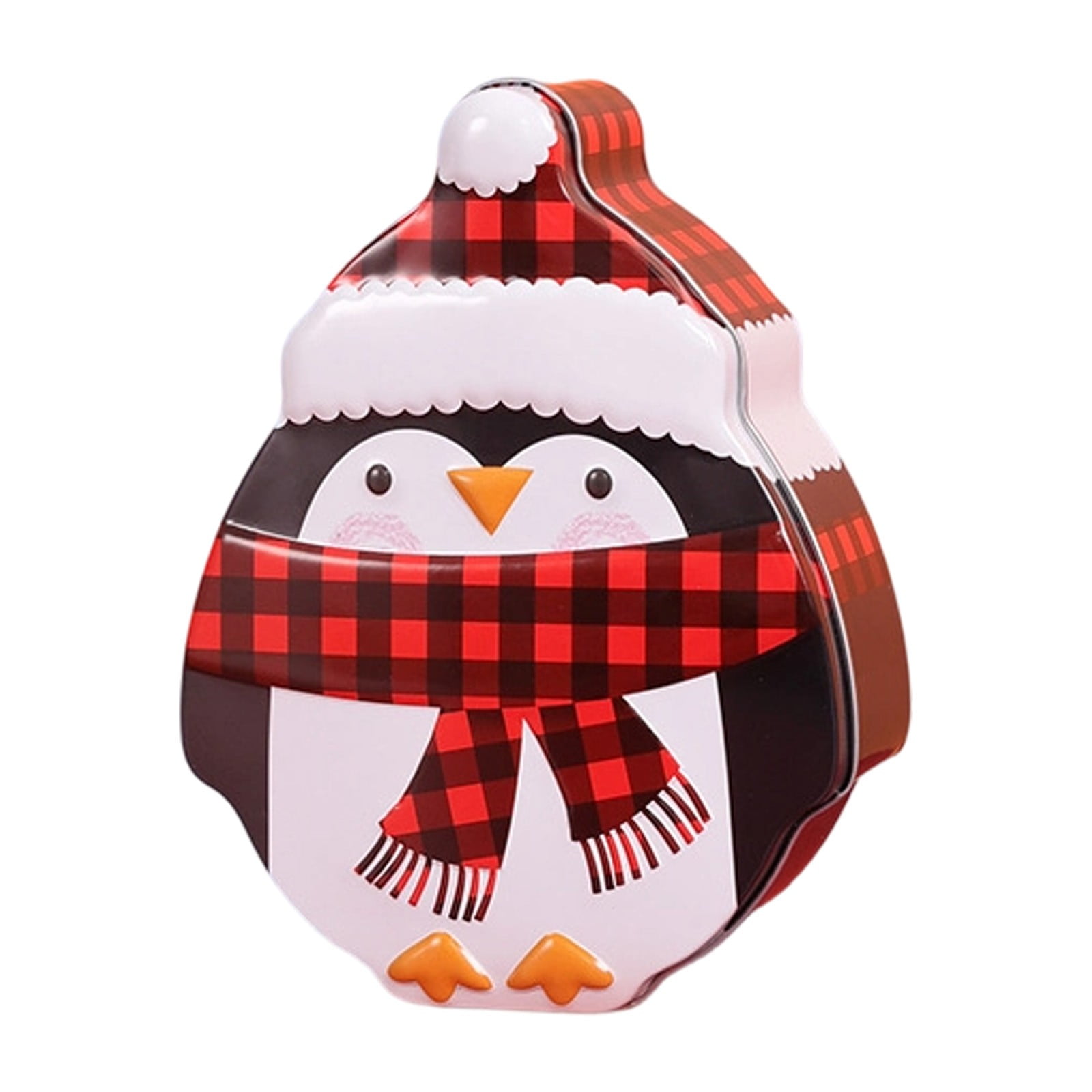 Christmas Cookie Tins with Lid Xmas Metal Cookie Tin Box Santa Clause Snowman Glove Penguin Xmas ...