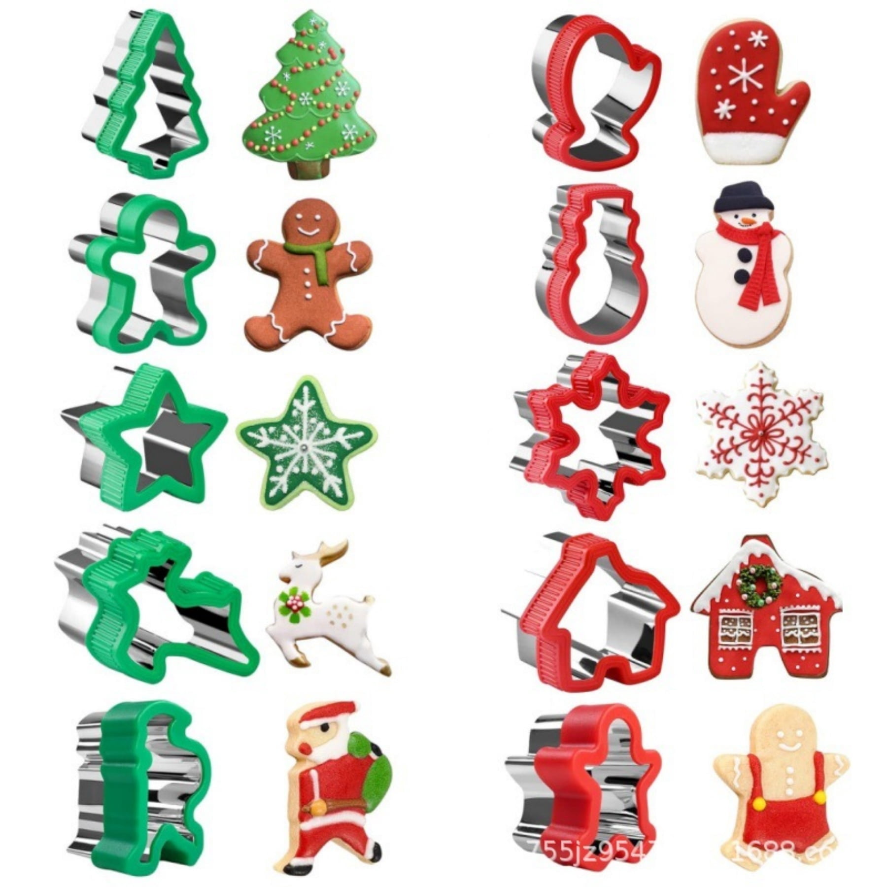 Christmas Cookie cutters Set 10 Pieces, Holiday Cookie Cutters with ...