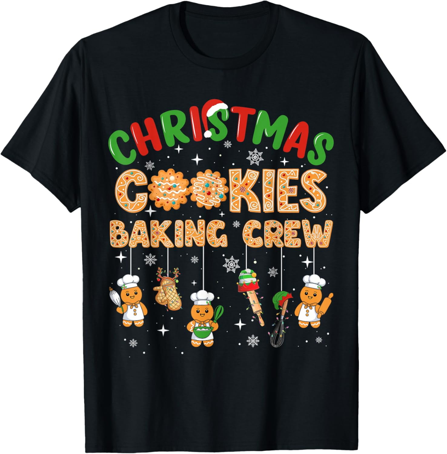 Christmas Cookies Baking Crew Funny Cookie Family Team Squad T-Shirt ...
