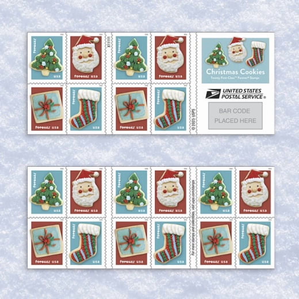 Christmas Cookies Forever Postage Stamp 5 Books of 20 First Class US ...