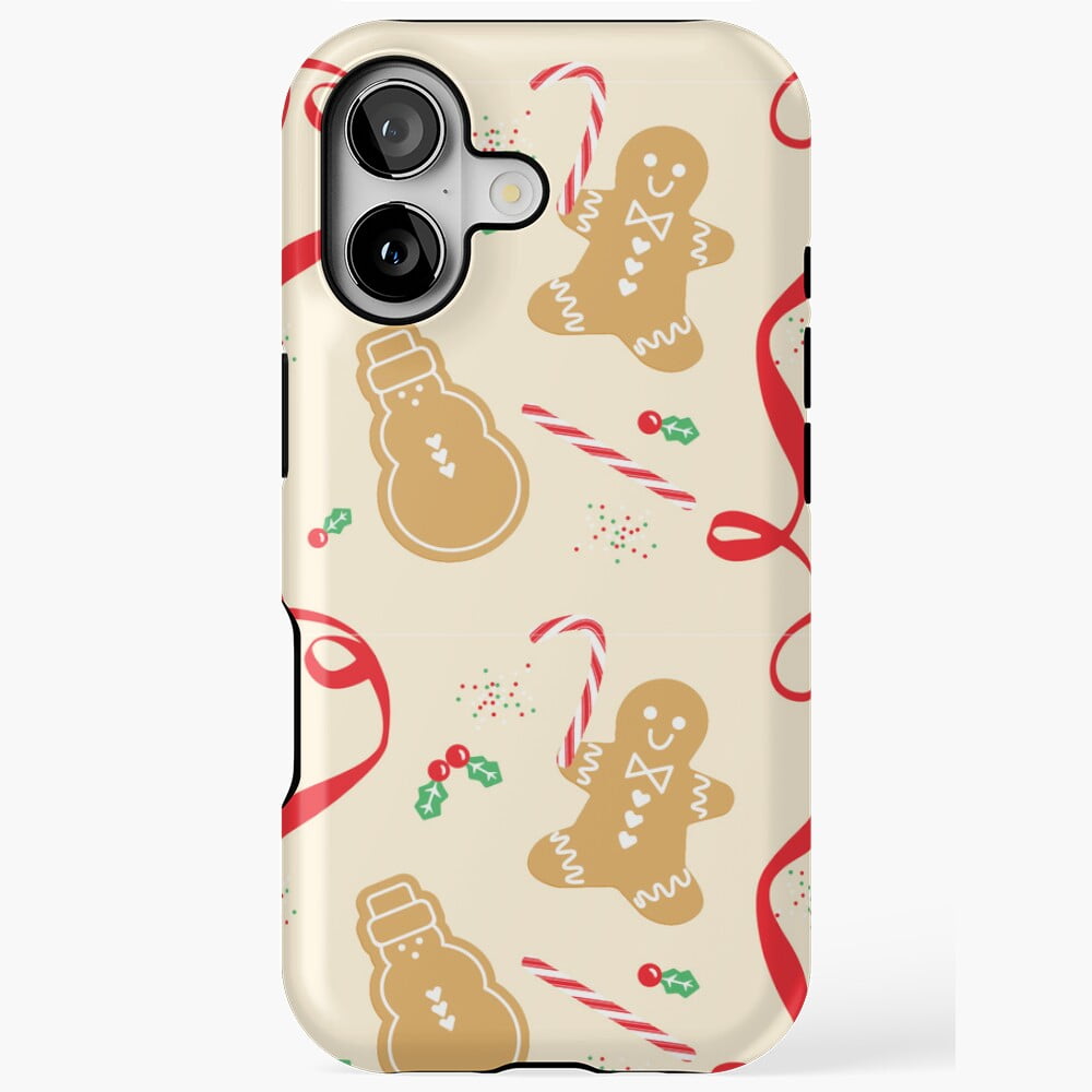 Christmas Cookies and Candy Canes Seamless Pattern Art Phone Case for iPhone 17 16 15 14 13 12 ...