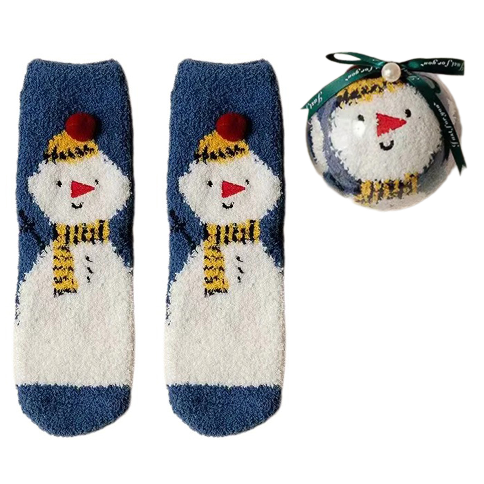 Christmas Coral Fleece Socks with Festival Balls Ornaments for Holiday ...