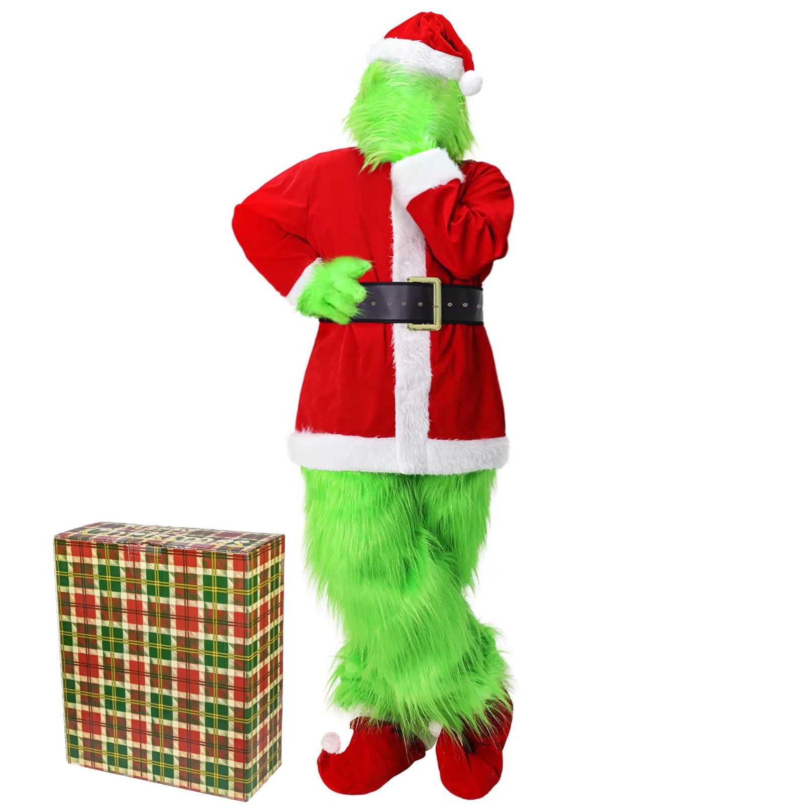 Christmas Costume Green Santa Suit 7pcs Unisex Adult's Cosplay Costume ...