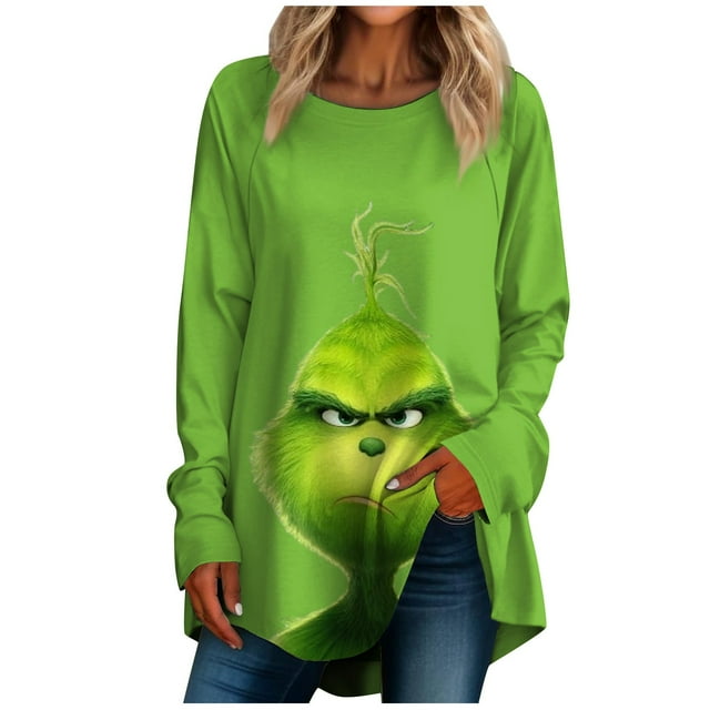 Christmas Costume Womens Festive Long Sleeve Christmas Top With Green