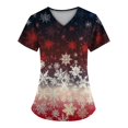 Christmas Costumes For Women Xmas Snowflake Print Workwear T Shirts