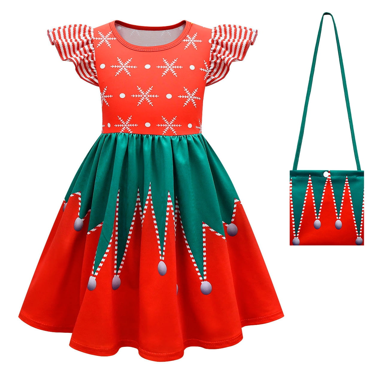 Christmas Costumes for Girls Elf Cosplay Princess Dress Fancy Xmas ...