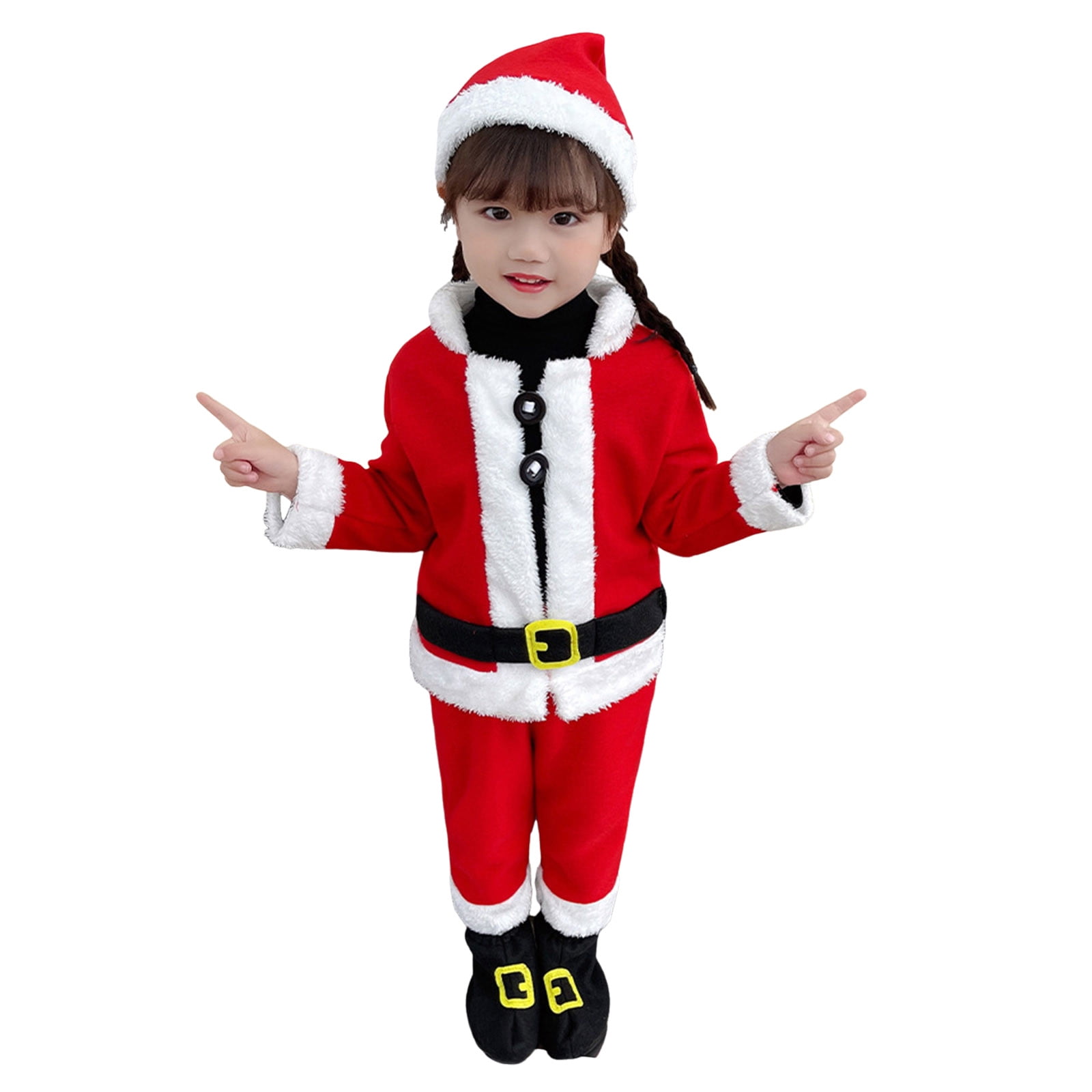 Christmas Costumes for Kids Christmas Santa Long Sleeve Warm Thick Cute ...