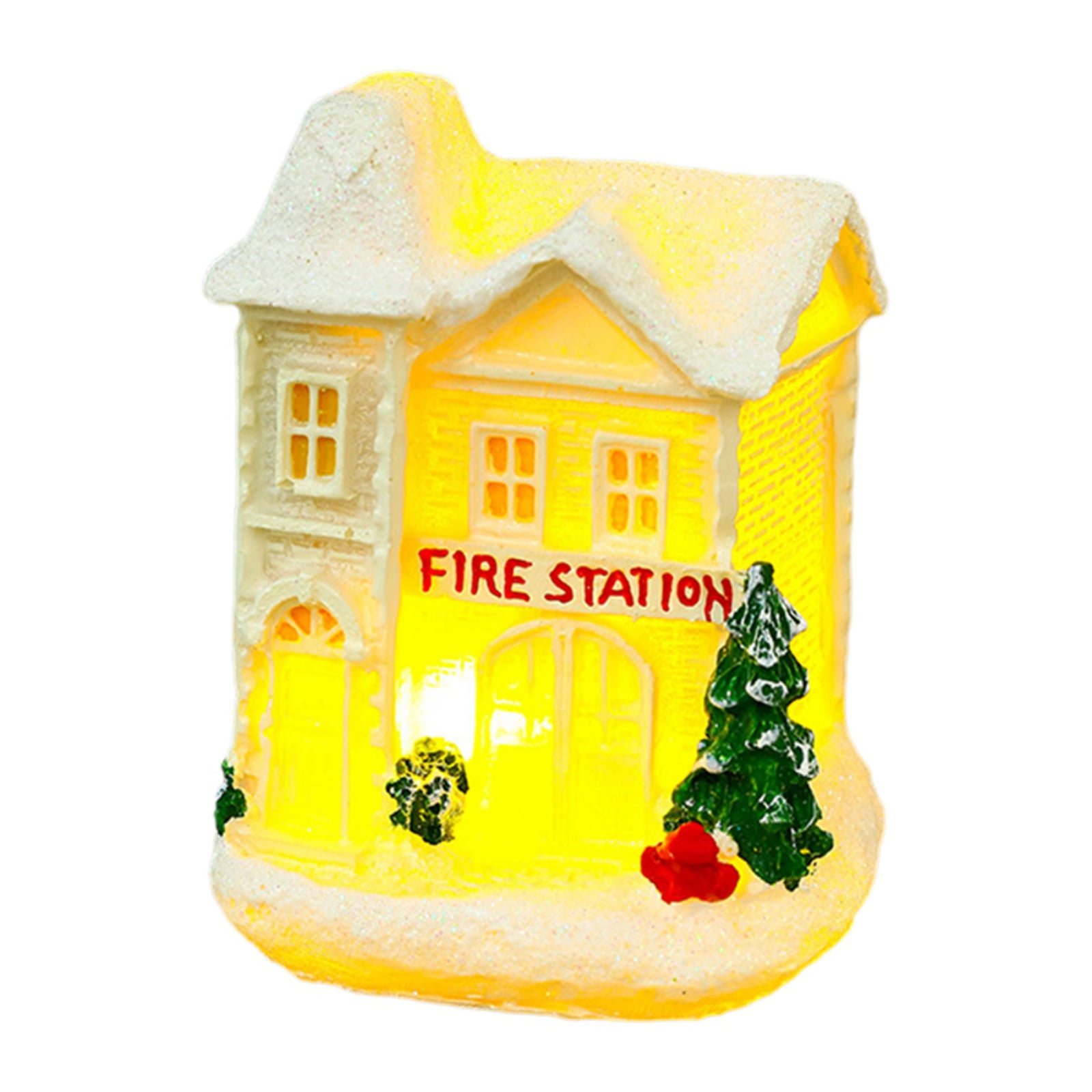 Christmas Cottage LED Holiday Light Figurines Resin Lighted Indoor ...