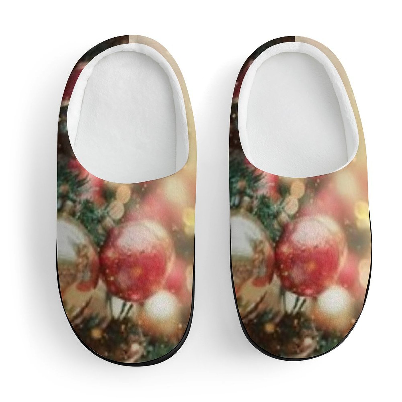 Christmas Cotton Slippers Unisex Slip-On Plush Slippers Non-Slip ...